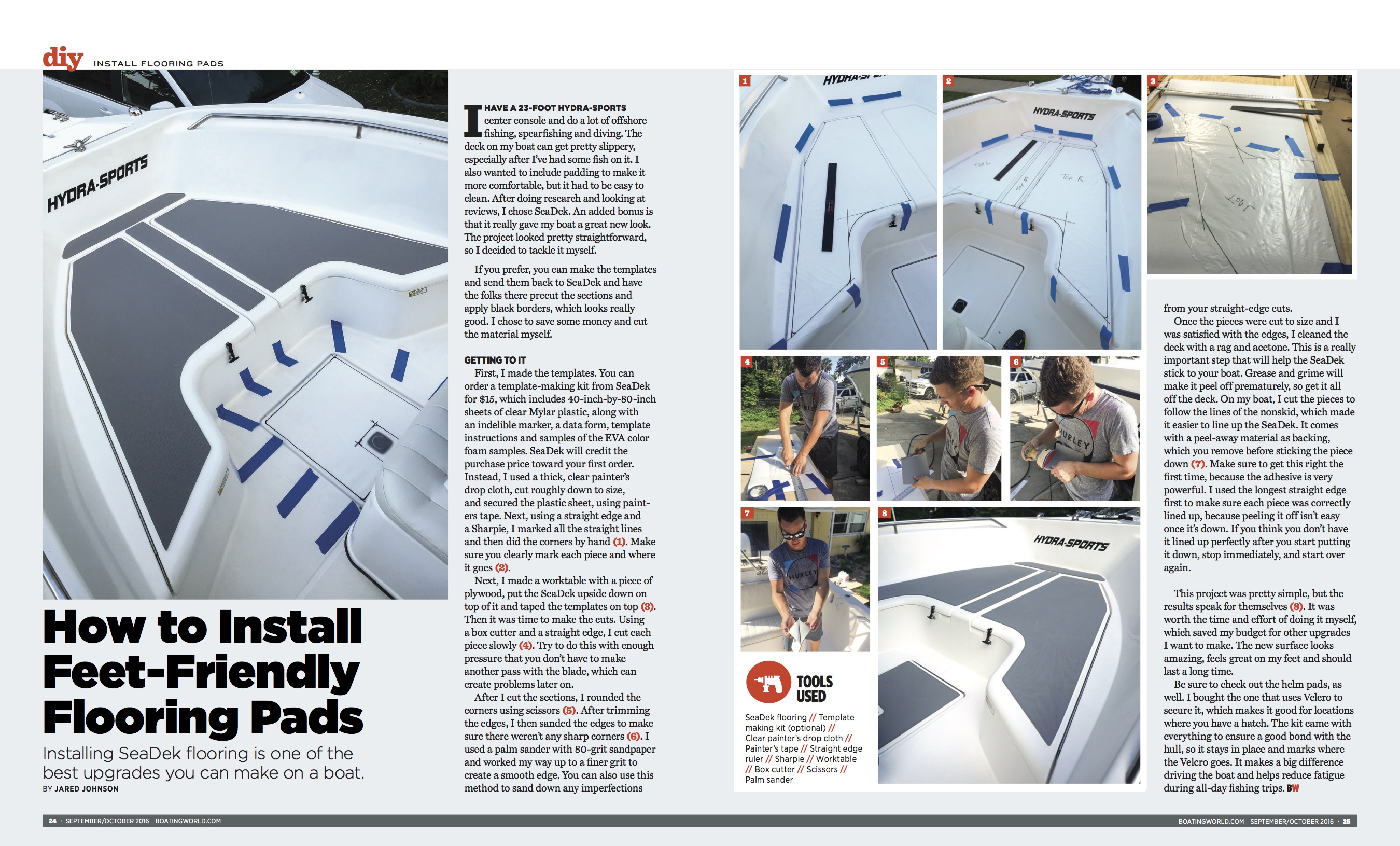 DIY SeaDek Project in Boating World Magazine - SeaDek